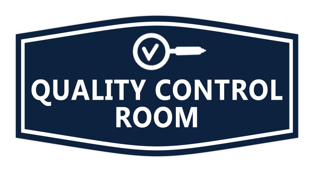 Signs ByLITA Fancy Quality Control Room Sign (Navy Blue / White ...