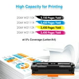 206X 206A 4-Pack Compatible Toner Cartridge for HP 206X W2110X LaserJet ...