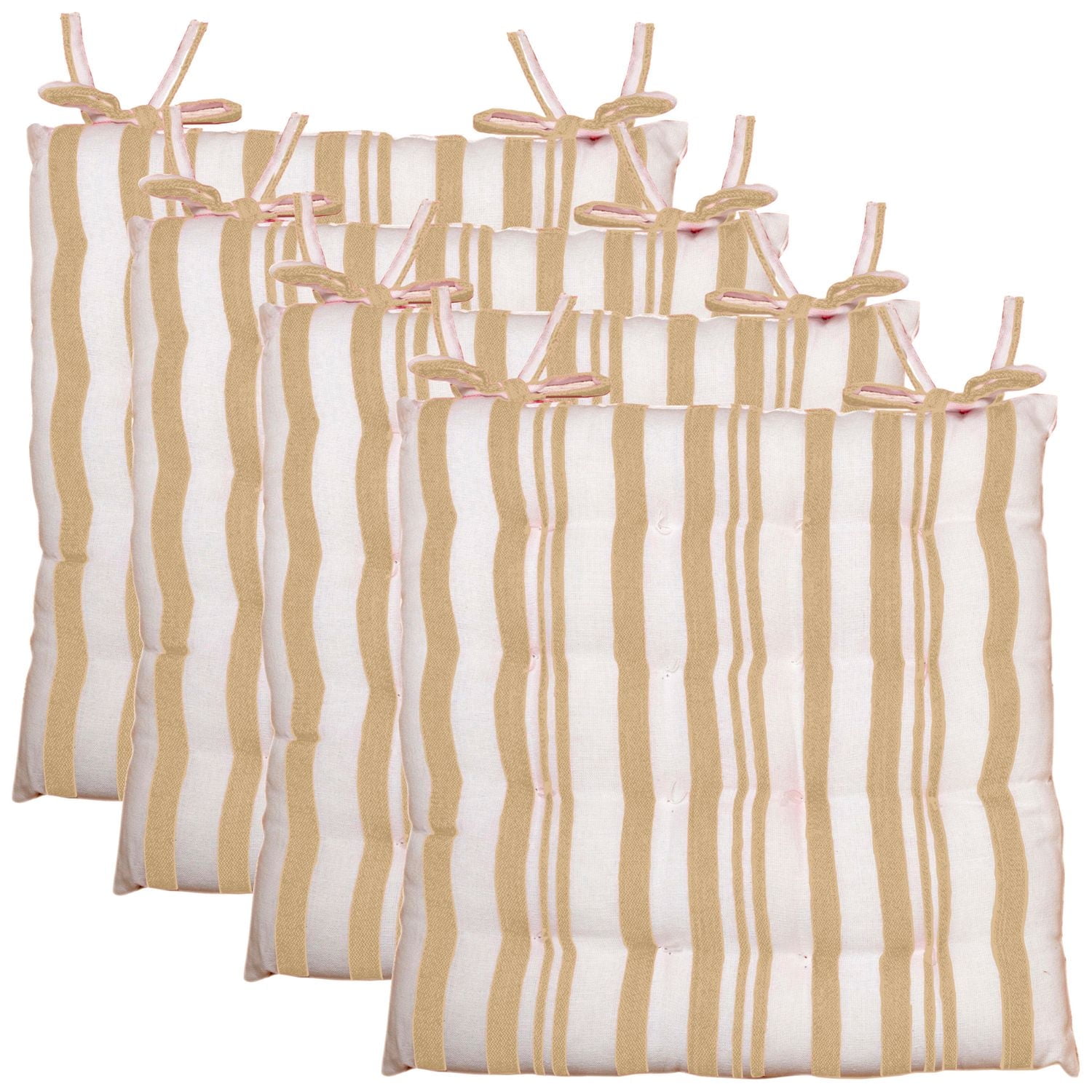 Fabstyles Broadway Stripe Chair Cushions Set of 4 Thick Outdoor Patio ...
