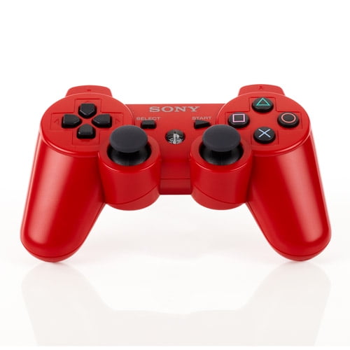 White Ps3 Controller With Red Buttons