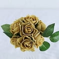 BalsaCircle 24 Gold 2" Mini Foam Roses Artificial Flower Stems ...