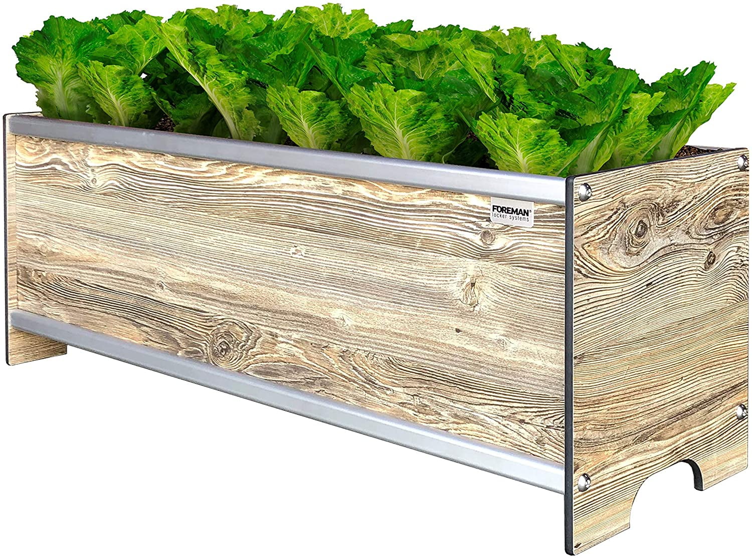 Foreman Raised Garden Bed Premium Plastic Wood Grain Aluminum Frame ...