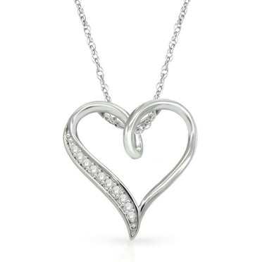 Natalia Drake 10K Yellow Gold and Silver Diamond Heart Necklace for ...