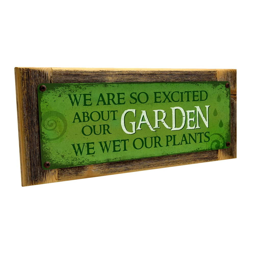 Framed We Wet Our Plants 4"x12" Metal Sign, Wall Décor for Porch, Patio ...