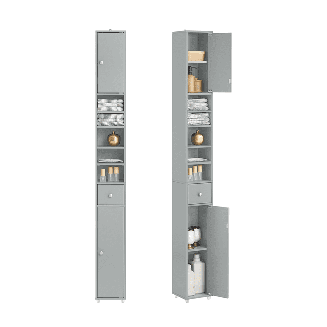 SoBuy BZR34-HG, Grey Bathroom Cabinet Bathroom Shelf Bathroom Tall ...