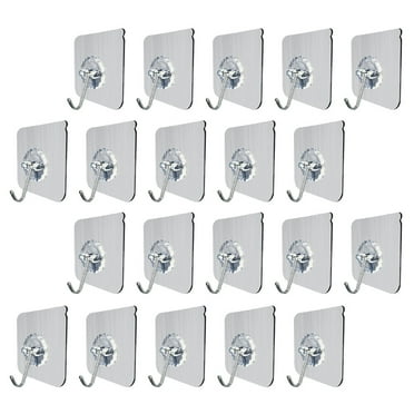10x Removable Clear Self Adhesive Hooks Wall Sticky Holder Heavy Duty ...