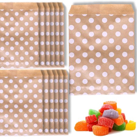 Kraft Paper Bag with Brown Bottom, 13*18cm, 100 pieces, Dots, Kraft ...