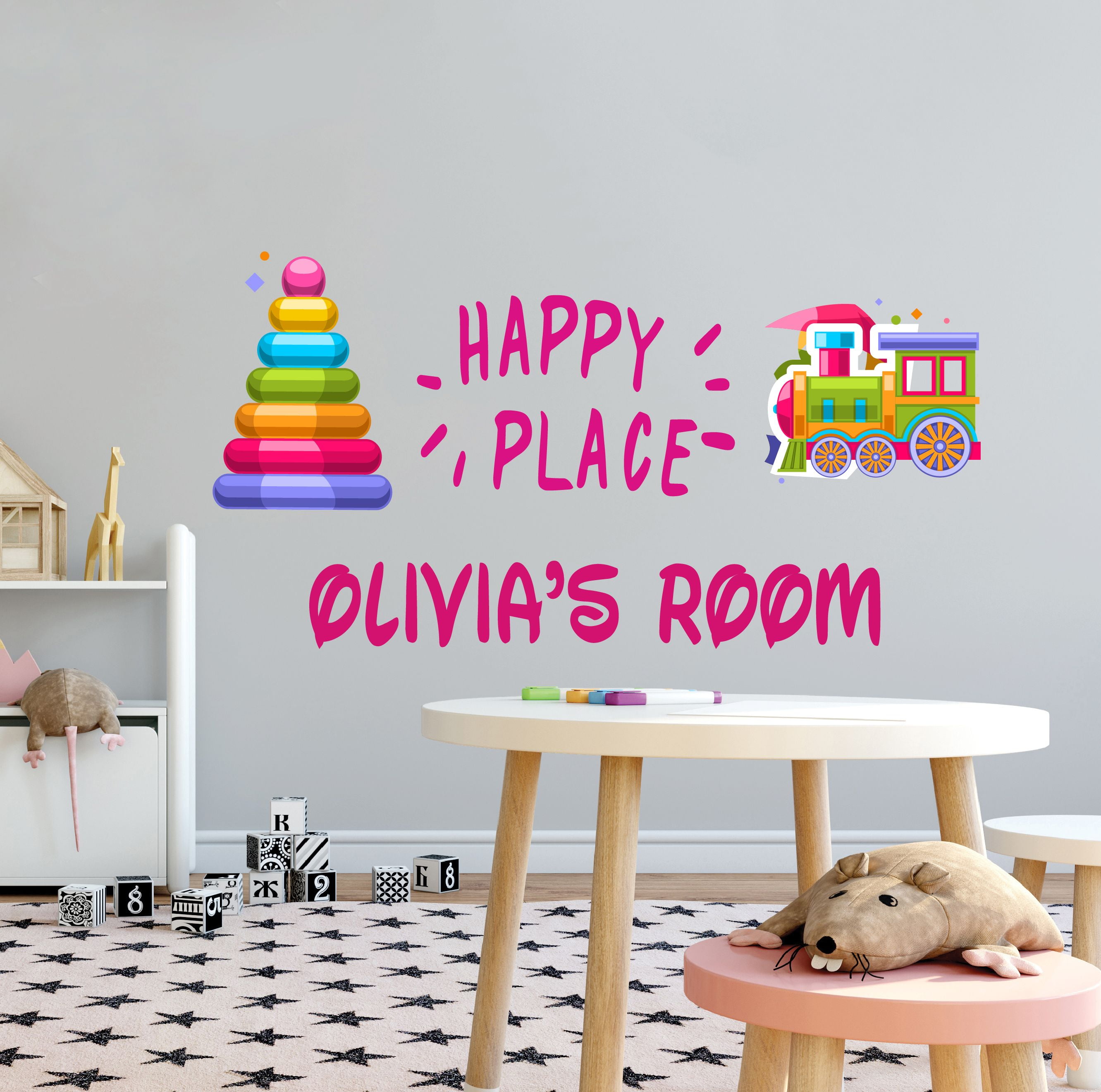 KIDS TOYS - Kids Room Adhesive Multicolored Train Kids Toys Decoration ...