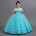 Afuyipoi Girls Lace Ball Gown Princess Dress (3-14 Years) Short Sleeve ...
