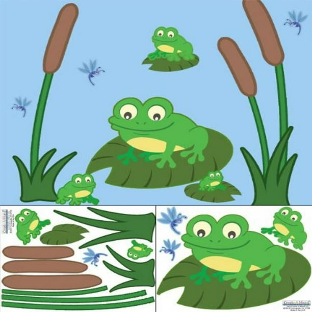 Cute Frog Lily Pad Pond Decals Wall Stickers Perfect for Nursery, Baby ...