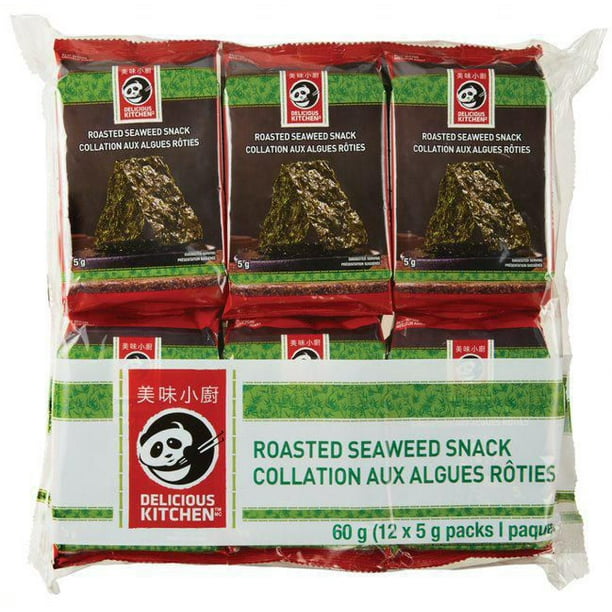 Delicious Kitchen Roasted Seaweed Snacks, 60 g ( 12 x 5 g) - Walmart.ca