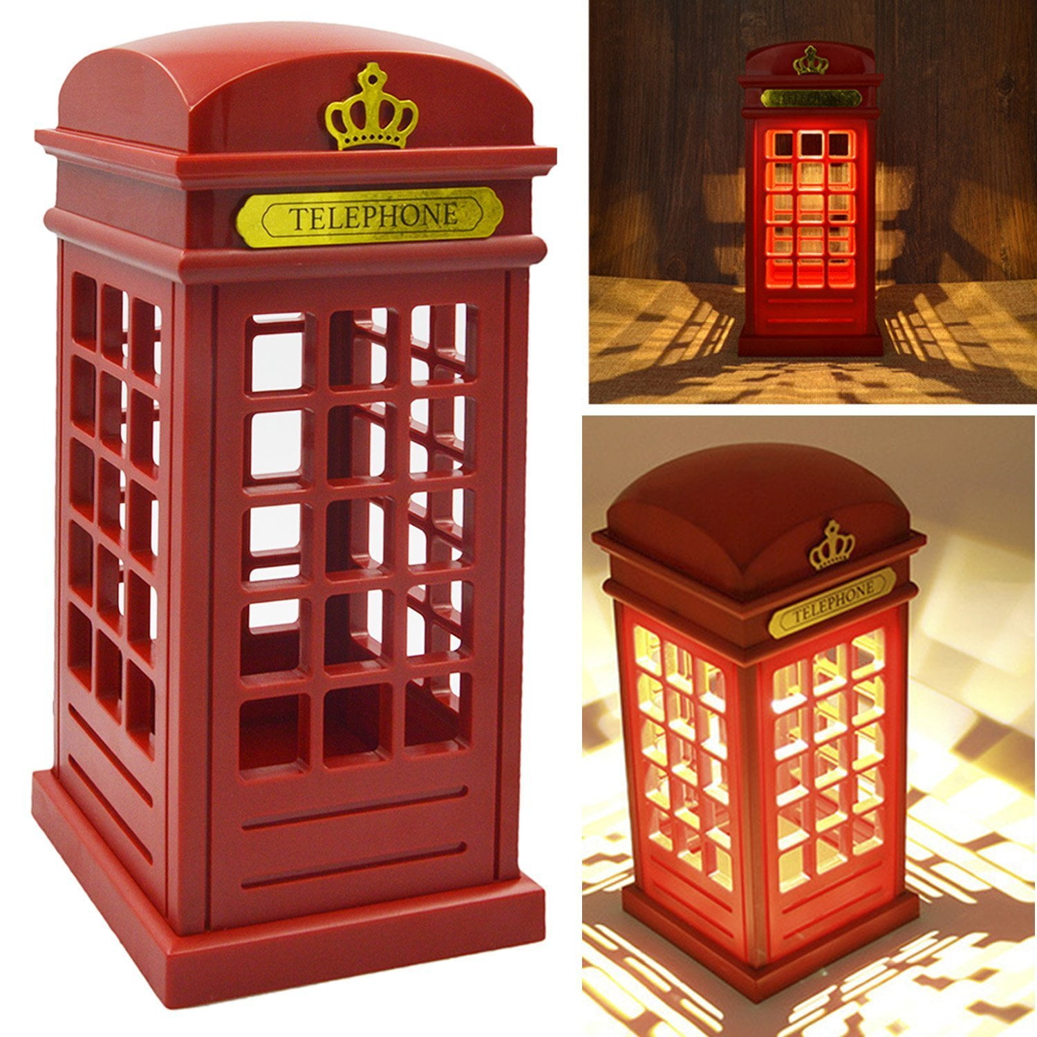 LED Light Bedside London Telephone Booth Shape Table Lamp Night Light ...