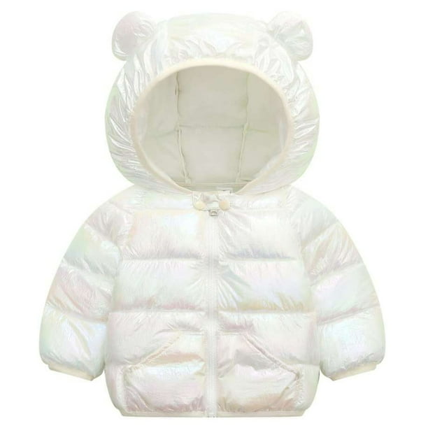 Gyratedream Winter Toddler Kids Little Girls Boys Dazzle Color Puffer Coat Bear Ear Hooded ...
