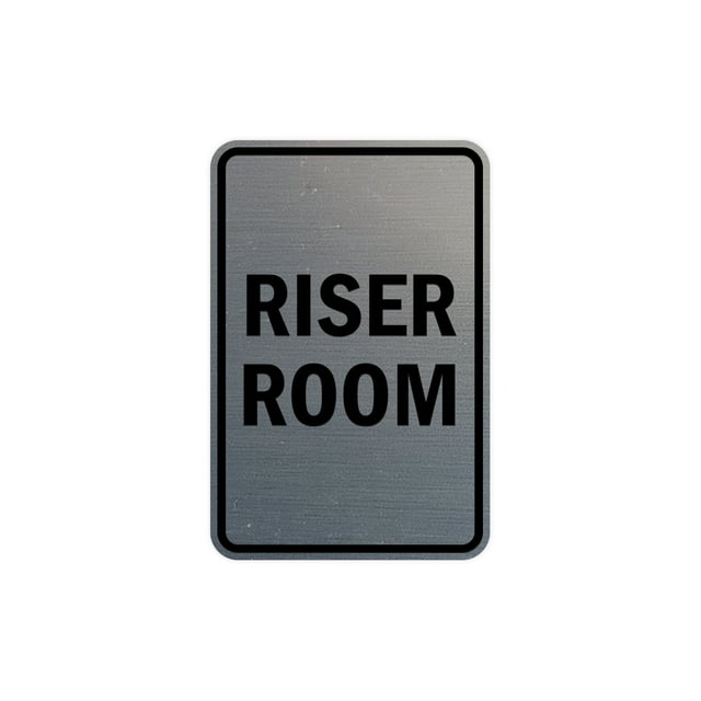 Portrait Round Riser Room Sign (Brushed Silver) - Large 6" x 8 ...