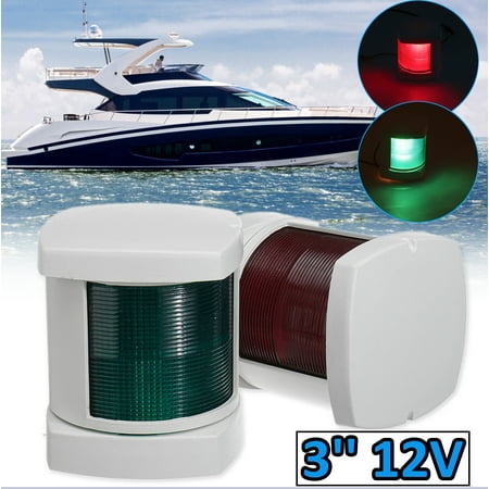 Pair 3'' 12V Red+Green LED Navigation Side Light For Marine Boat/ Yacht ...