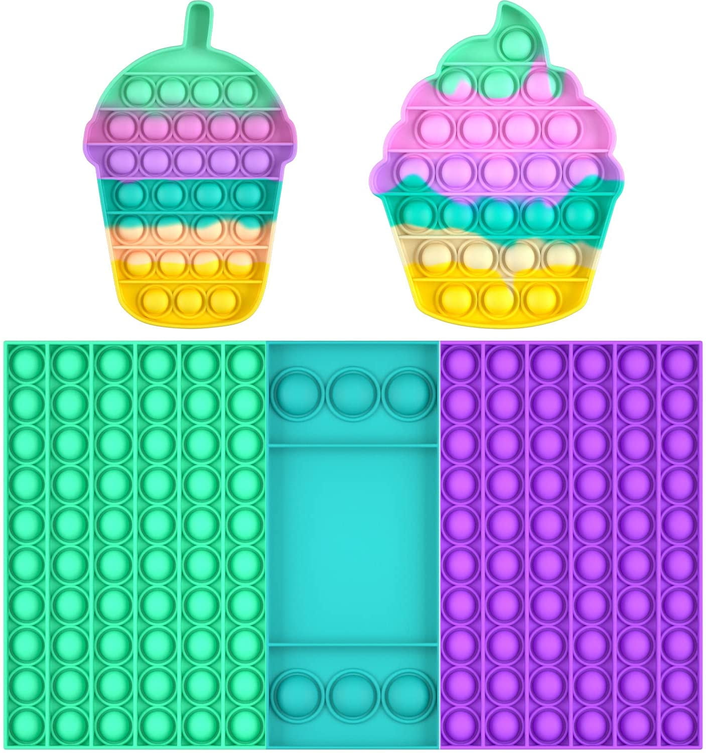 3 paquetes Big Jumbo Pop Its It Fidget Gigante Mega Push Bubble Popit ...