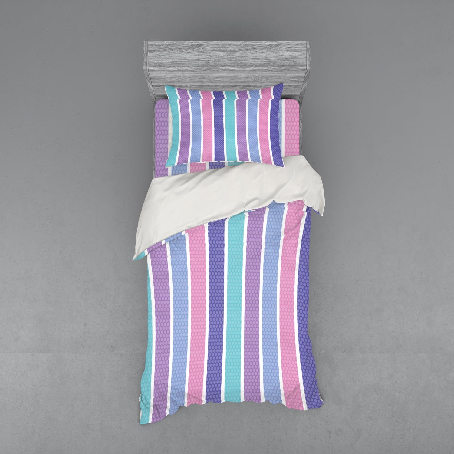 Pastel Duvet Cover Set, Abstract Art Style Vector Illustration of Polka ...