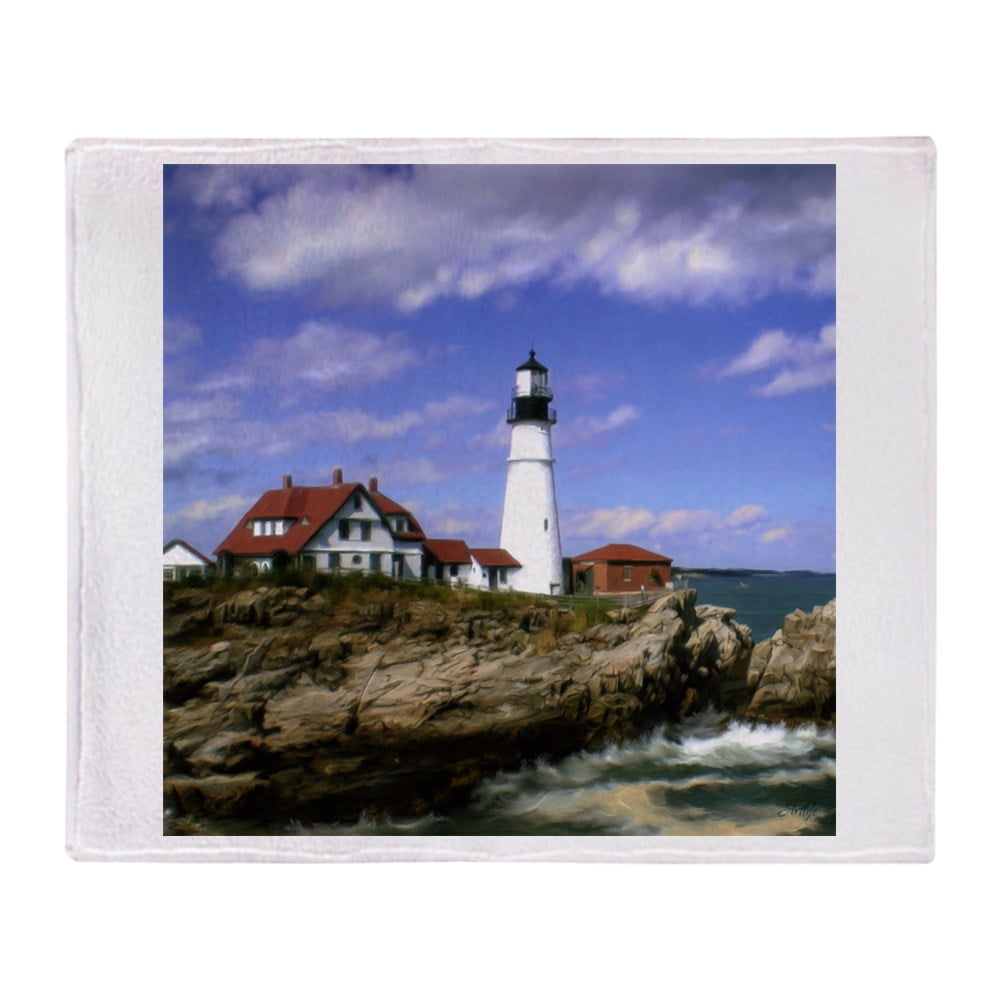 CafePress - Maine Lighthouse Throw Blanket - Soft Fleece Throw Blanket ...