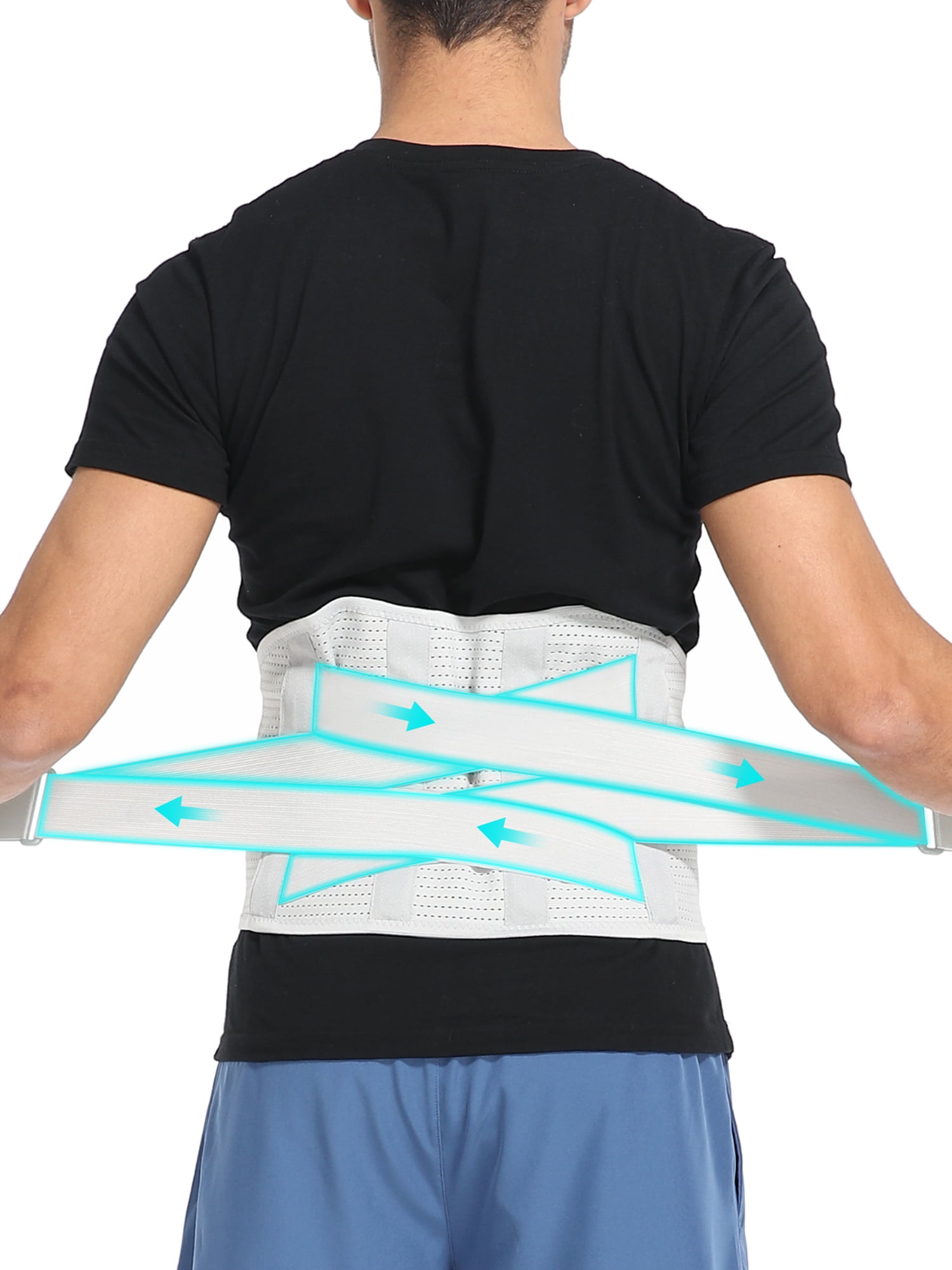 Back Brace for Lower Back Support Belt with 4 Stays Adjustable Lumbar ...
