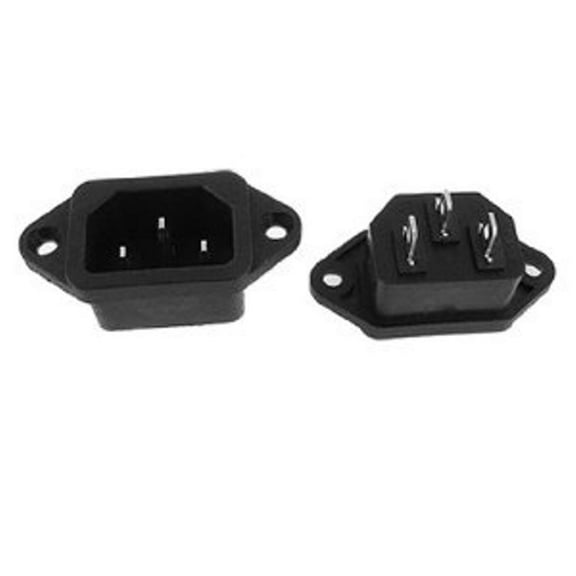 C8-8 Panel Mount Plug Adapter AC 250V 6A 2 Pins 3mm Buckle IEC Inlet ...