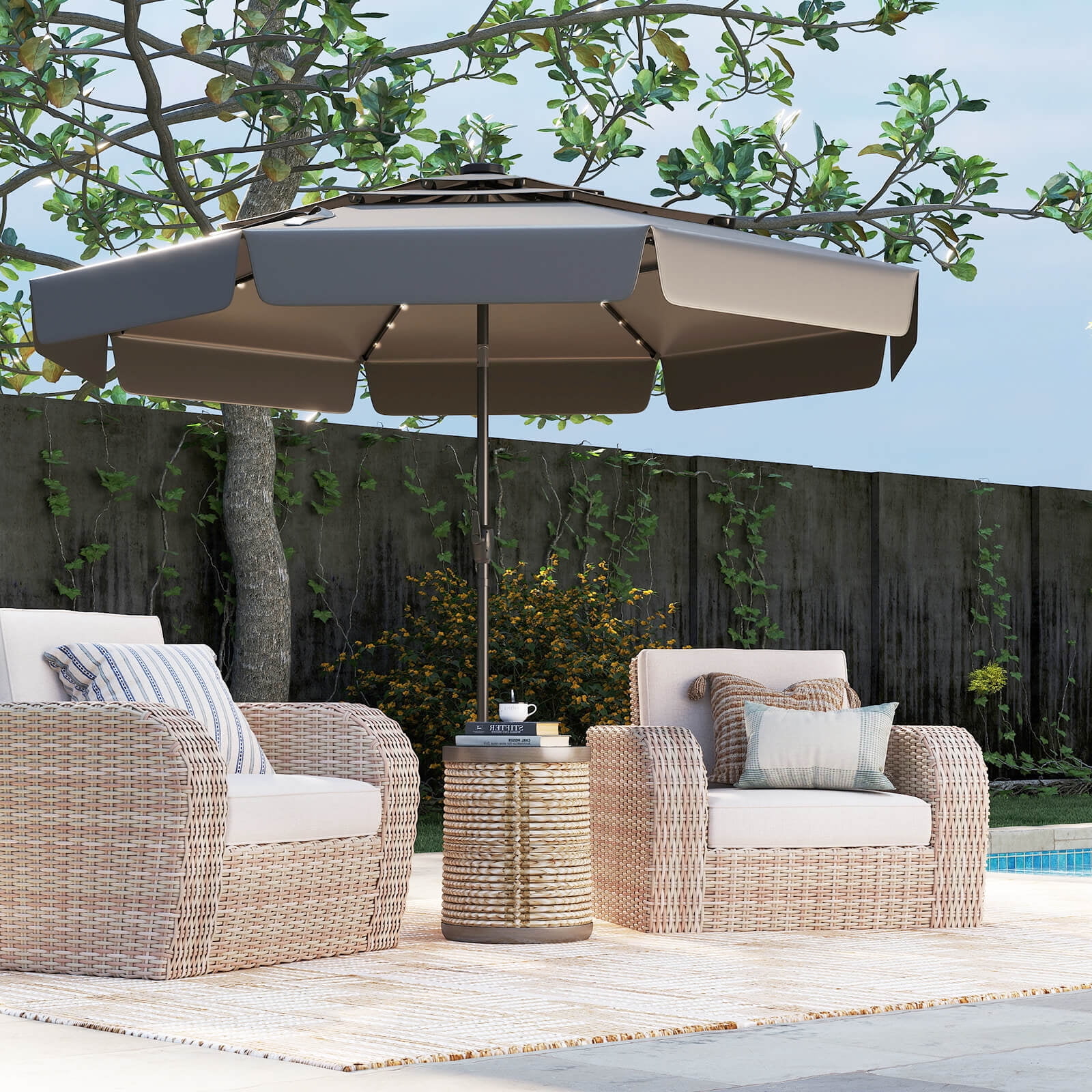 Click here for Costway 10 Ft Solar Patio Umbrella With 32 Led Lig... prices