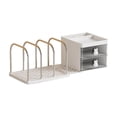 Desktop Book Organizer, Desk Storage Organizer with Clear Drawers and ...