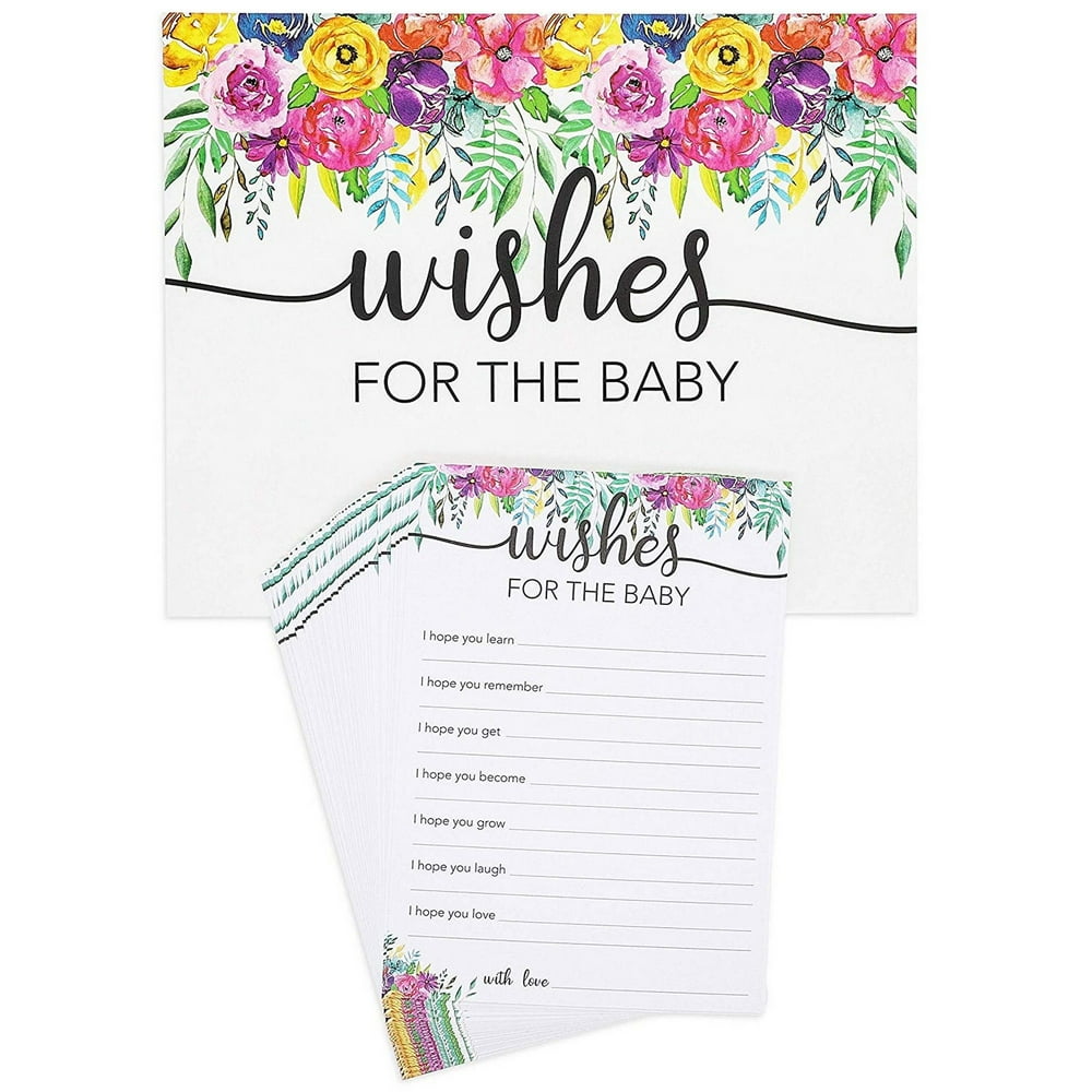 50 Count Baby Shower Guest Activity Cards Wishes For Baby 5 X 7 50-count-baby-shower-guest-activity-cards-wishes-for-baby-5-x-7