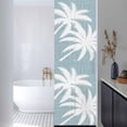 Blue Palm Tree Window Privacy Film, Summer Tropical Beach Country Tree ...