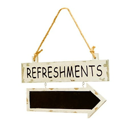 REFRESHMENTS - Wooden Sign with Attached Chalkboard Arrow - Walmart.com ...