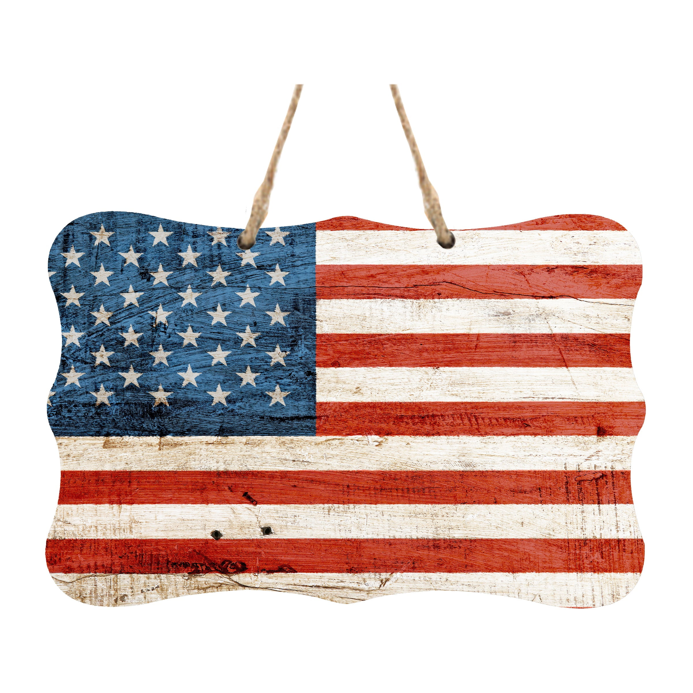 LifeSong Milestones Wooden American Flag Hanging Sign for Patriotic ...