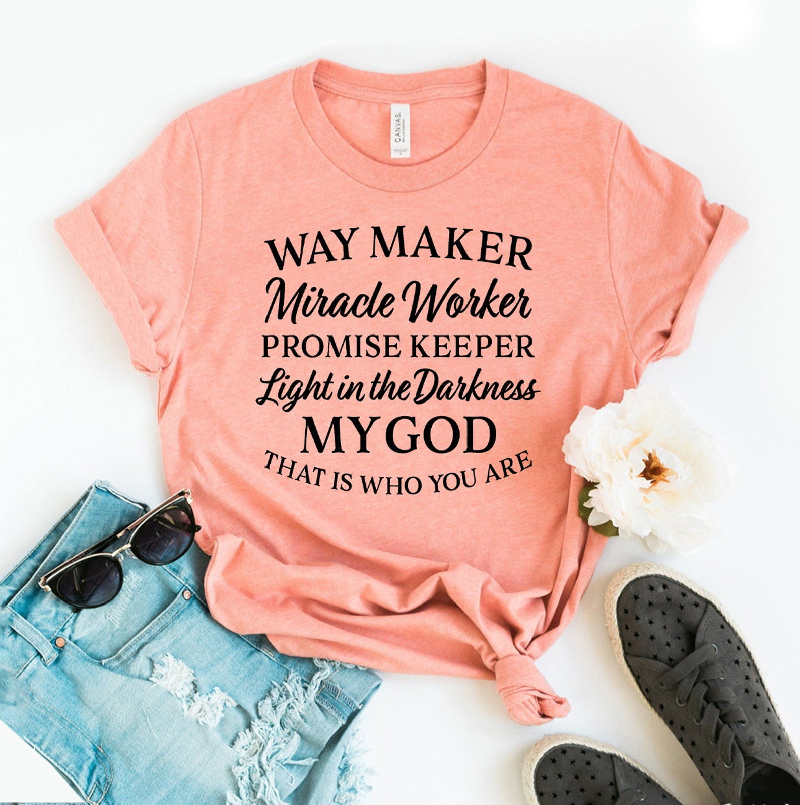 Way Maker T-shirt Christian Shirt Faith Gift My God Jesus Tee Religious ...