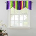 Abstract Tie Up Valance Curtains Colorful Mexican Stripes Purple Green ...