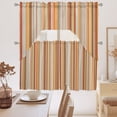 Curtains Swag and Tiers Curtains Set, Burnt Orange Striped Valances ...