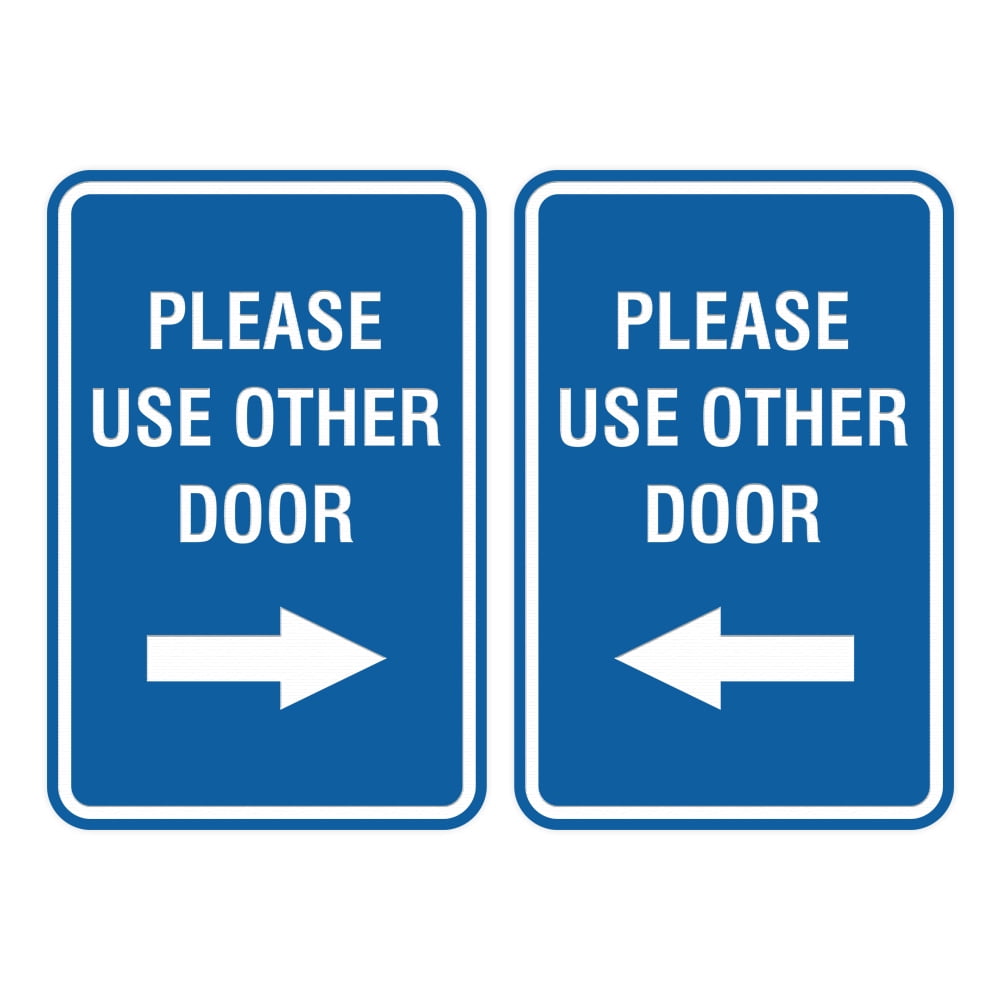 Portrait Round Please Use Other Door Sign Set (Blue) - Large 6" x 8 ...