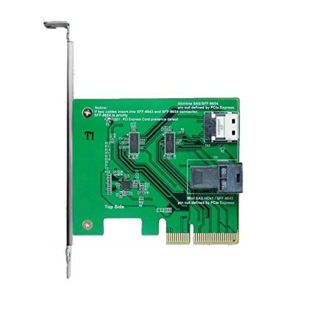 PCIe Gen 3 X4 Lanes to Slimline SAS and Mini SAS HD - Walmart.com ...