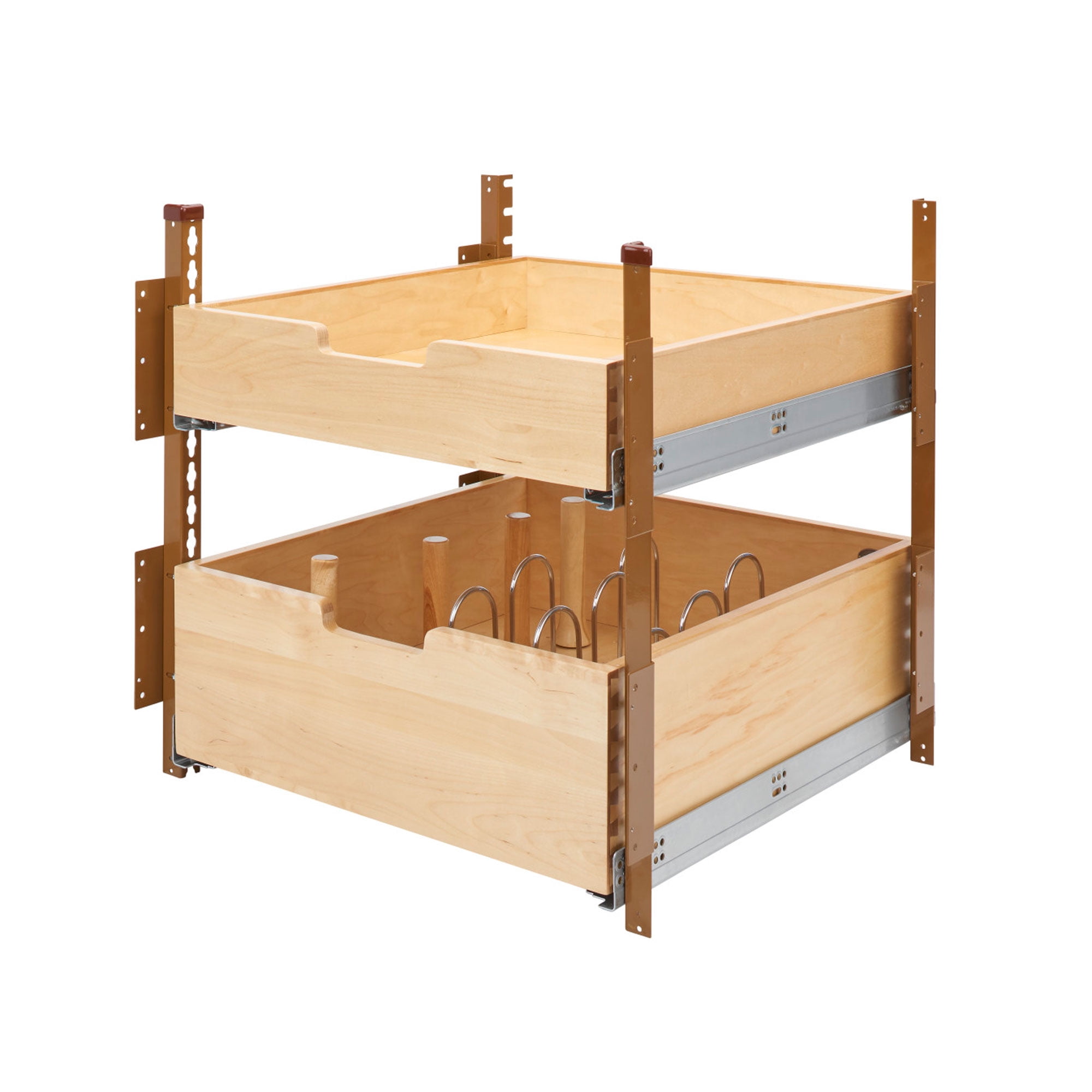 Rev-A-Shelf 4PIL-24SC-2 21 Inch 2 Tier Wood Cabinet Pilaster Drawers ...