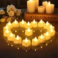 24 Heart-Shaped LED Candle Lights - Flameless Romantic Decorative ...