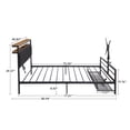 Twin Size Gaming Bed with Rotating TV Mount for 65 Inch TVs, Metal Mesh ...