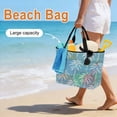 Blue Palm Tree Beach Bag for Women, Large Breathable Mesh Beach Tote ...