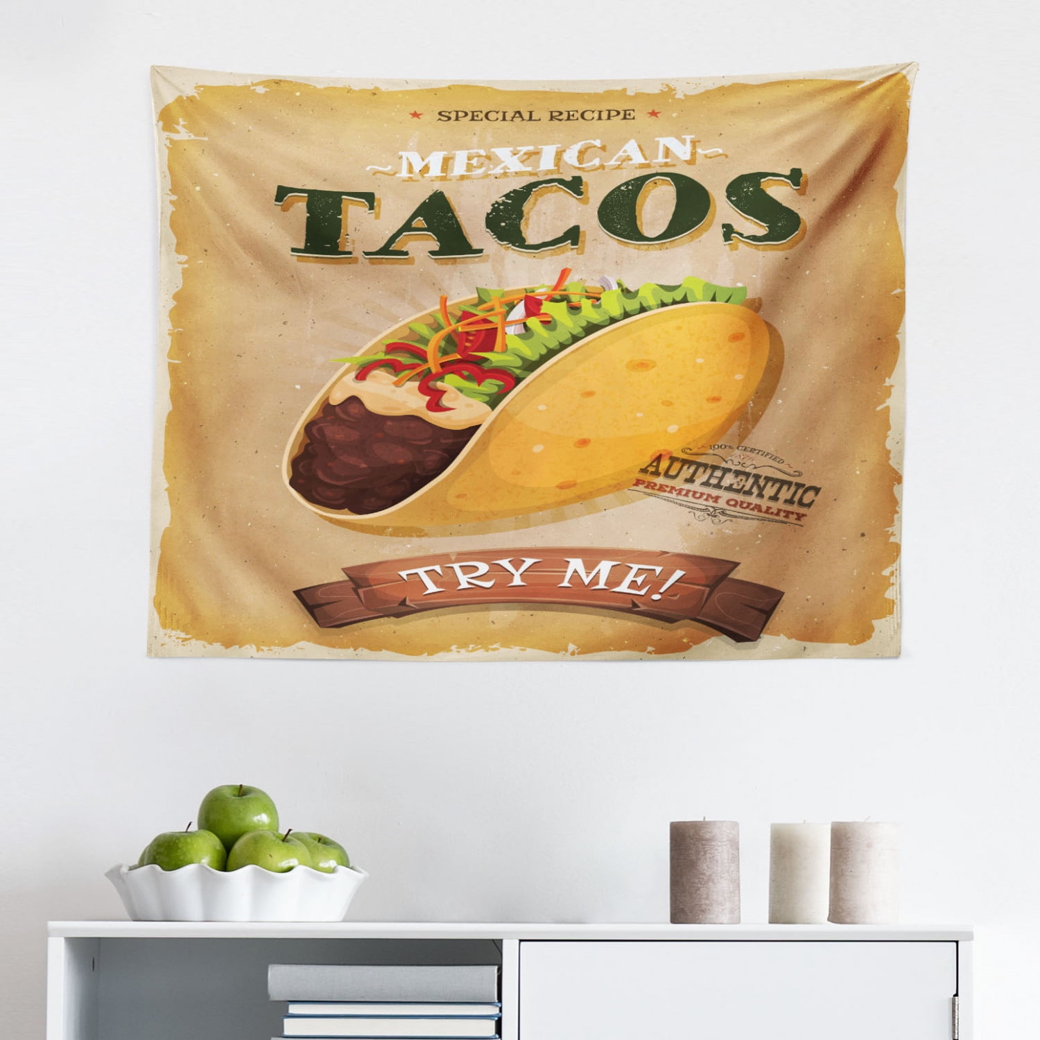 Mexican Tapestry, Taco Truck on The Road in City Delivery Fast Food ...
