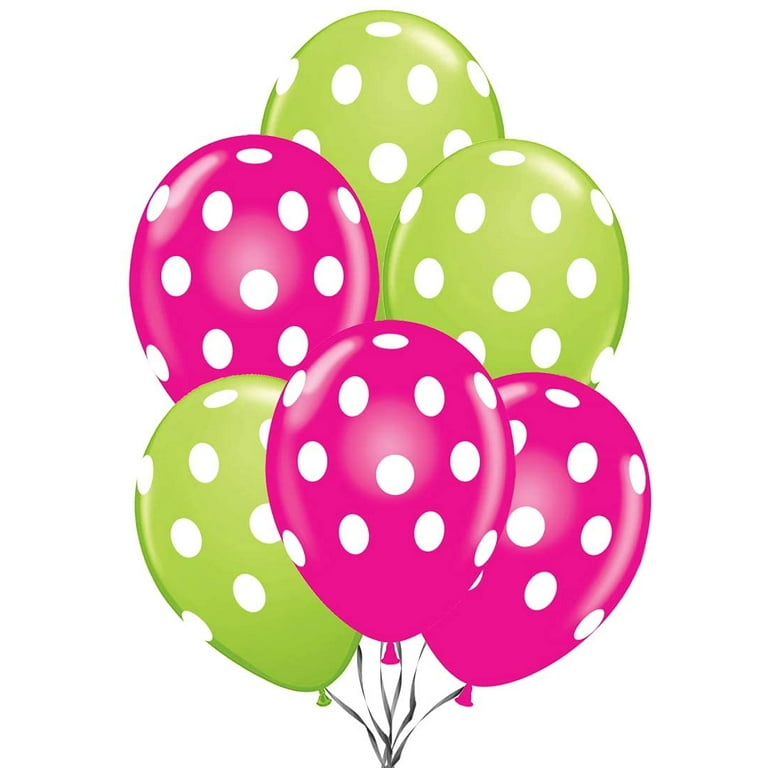 Hot Pink And Green Polka Dots