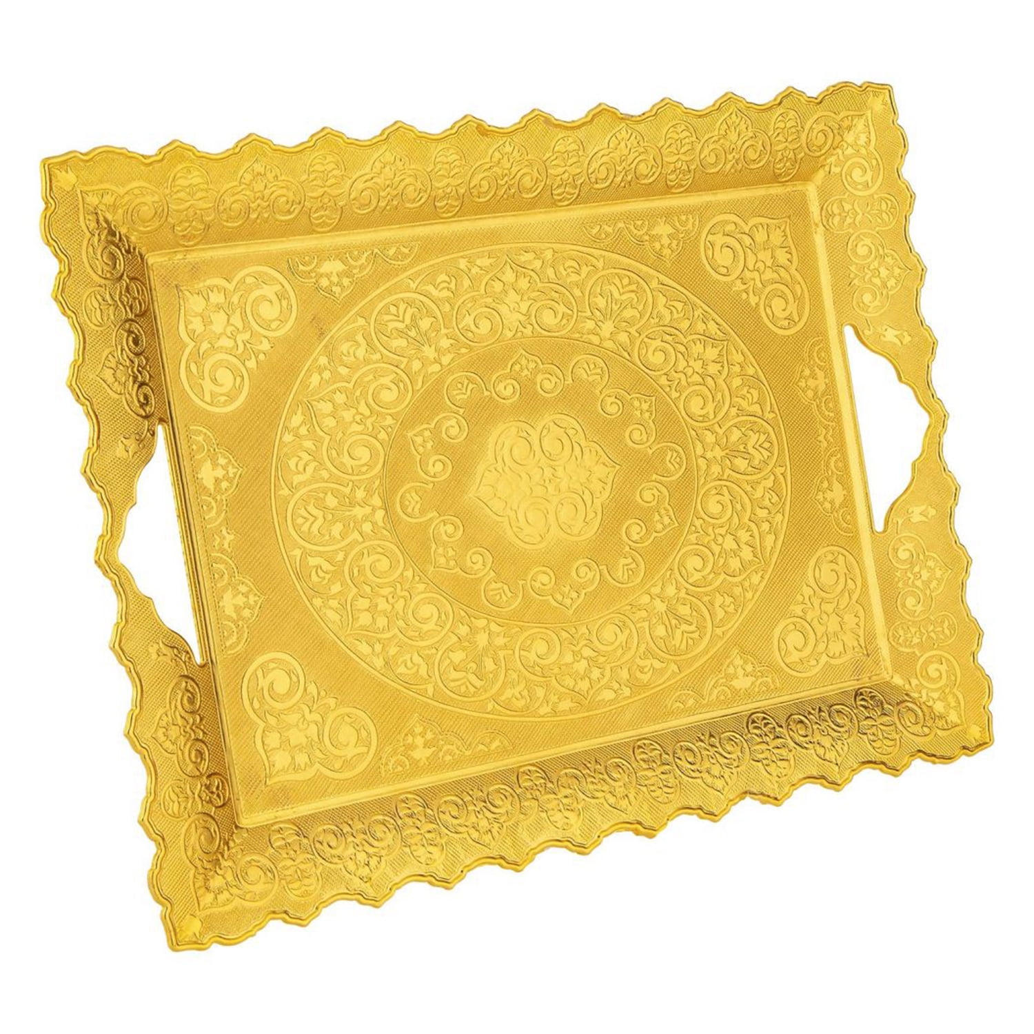 Rectangular Gold Tray | Stunning Embossed Design | Beyzade Decorative ...