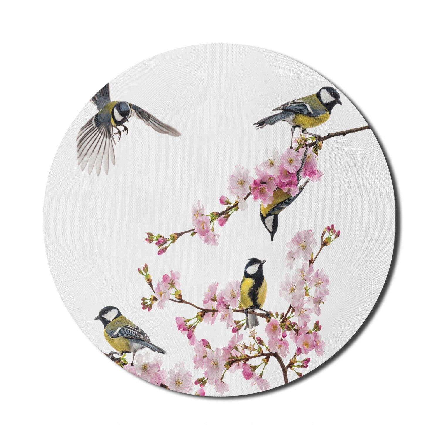 Birds Mouse Pad for Computers, Group of Hummingbirds on Flowering ...