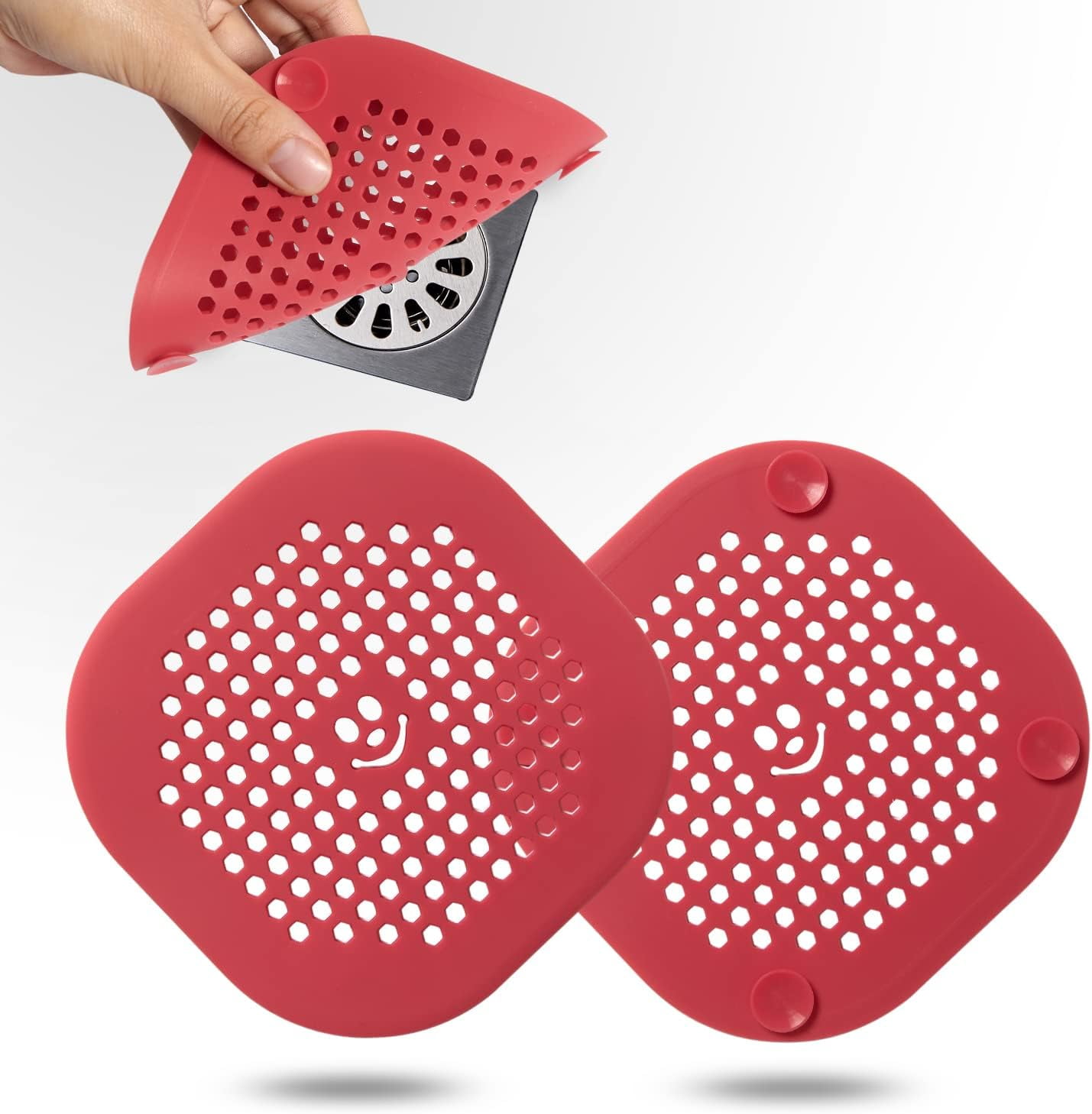2 Pack Drain Hair Catcher Durable Silicone Drain Protector Hair Stopper