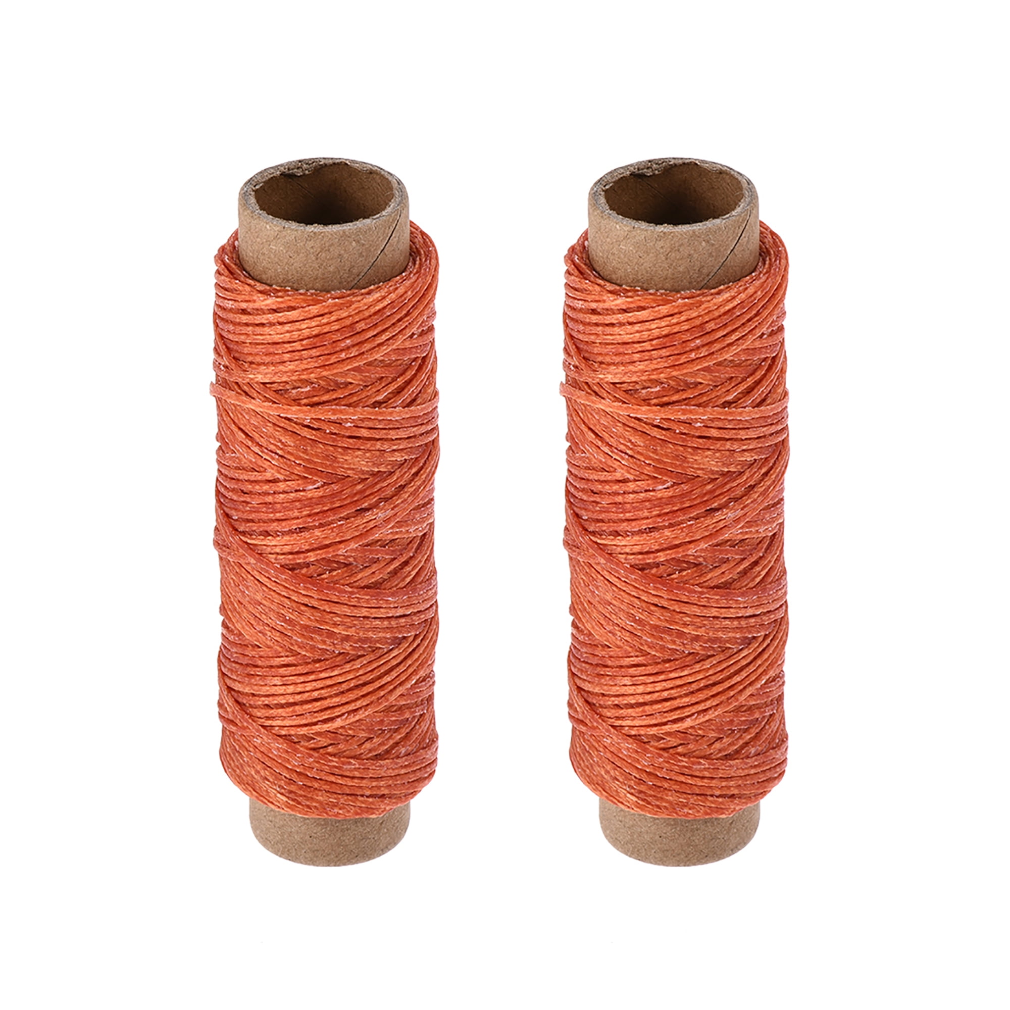 Uxcell 33 Yards 150D/1mm Leather Sewing Waxed Threads Orange 2 Pack ...