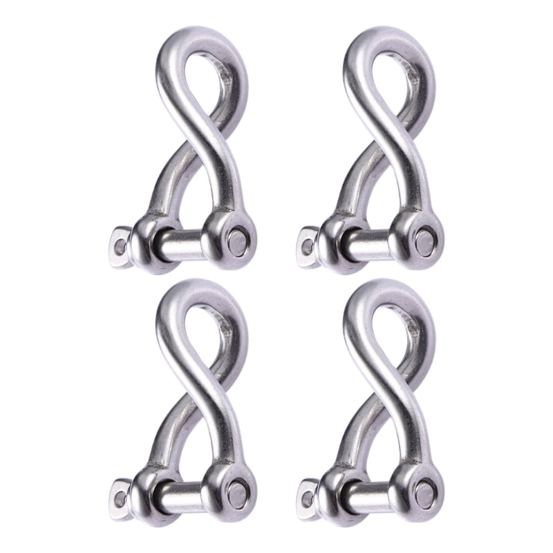 4Pcs 6mm 1/4'' Stainless Steel D-shape Shackle Bows Twisted Lifting ...