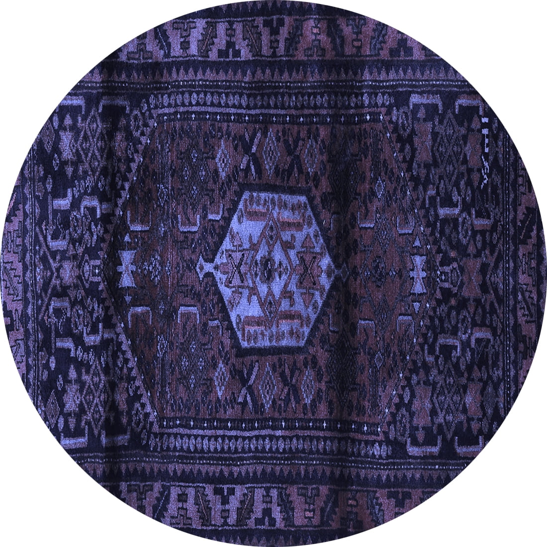 Ahgly Company Indoor Round Persian Blue Traditional Area Rugs, 8' Round ...