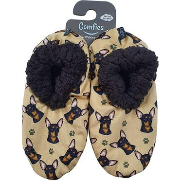 Comfies Womens Boxer, Uncropped Dog Slippers - Sherpa Lined Animal ...