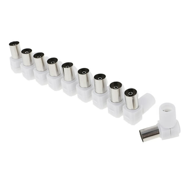 10 Pieces 90 Degree Coaxial Coax TV Female Connector Plug - Walmart.ca