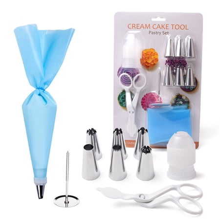 10 Pieces/set Icing Bags Stainless Bakery Essentials Steel Piping ...